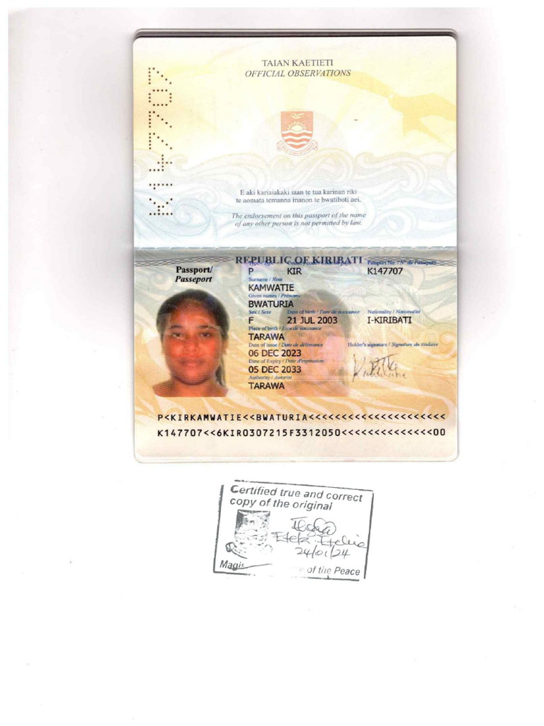 Biodata Page of Passport | PDF