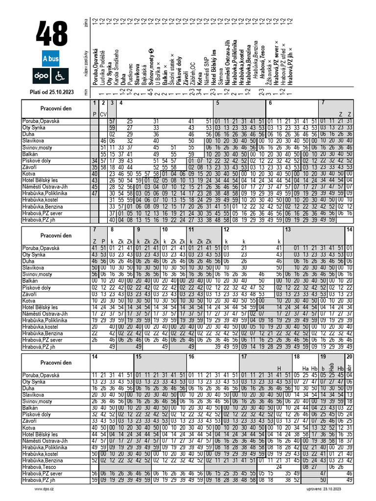 1 2 3 4 5 6 7 Pracovní Den Platí Od 25.10.2023: WWW - Dpo.cz Upraveno: 23.10.2023 | PDF