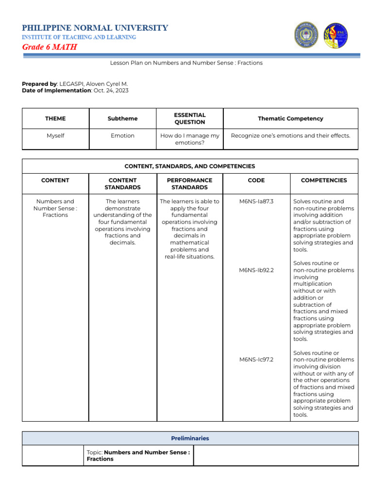 FINAL Week 4 MATH - FS Lesson Plan | PDF | Mathematics | Learning