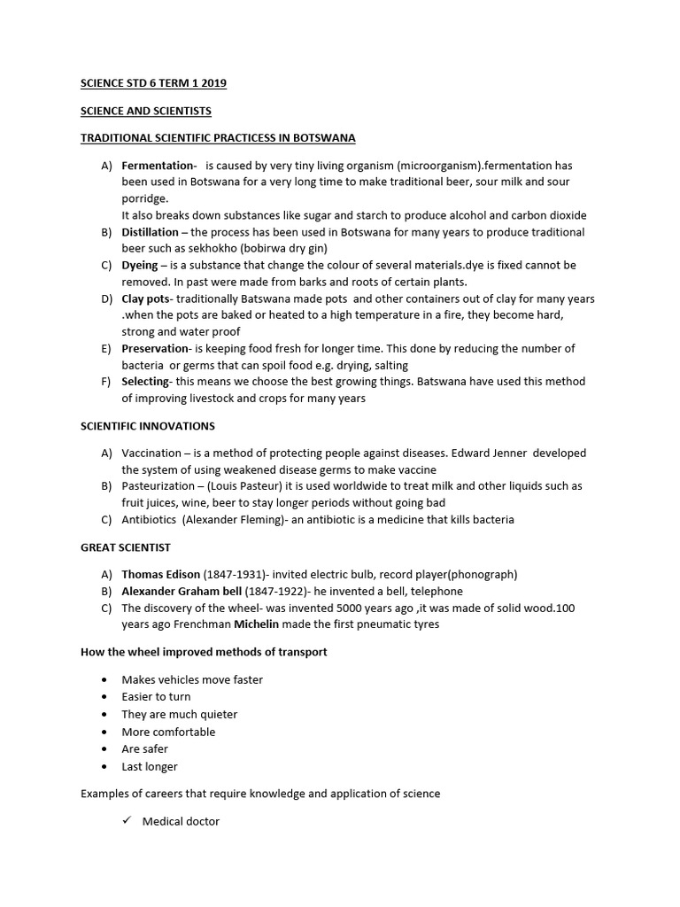 Science STD 6 Term 1 Notes | PDF | Weather | Solubility
