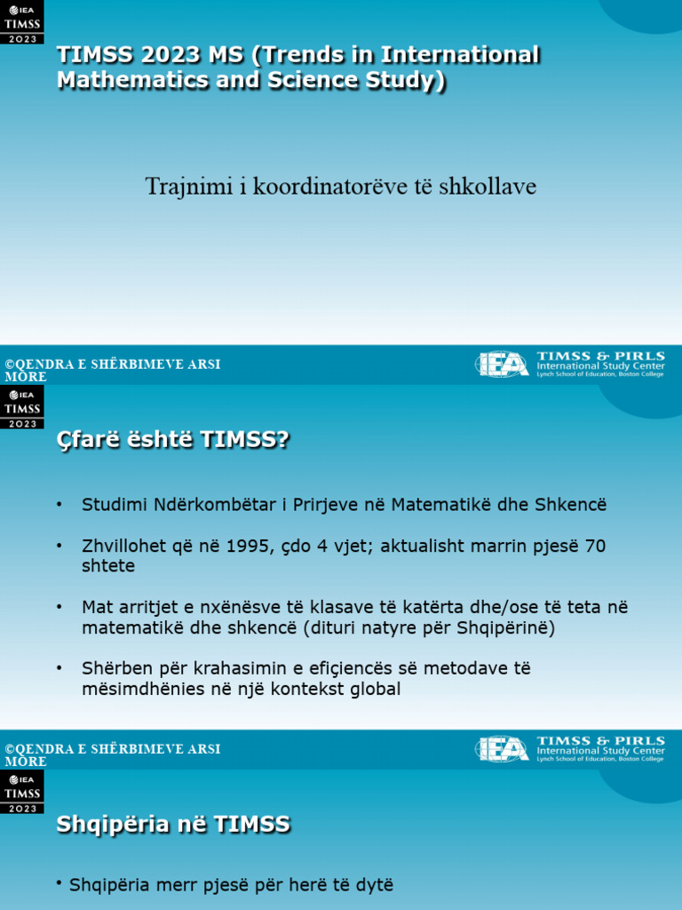 Trajnimi i Koordinatoreve TIMSS 2022 FT | PDF