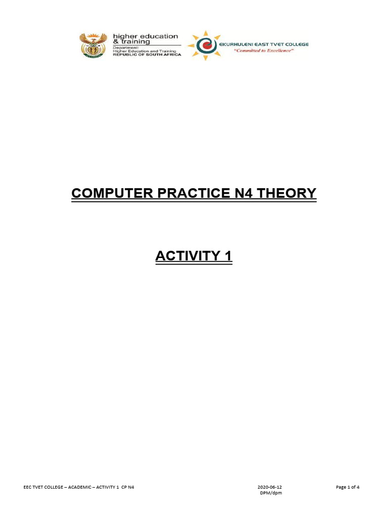 Computer Practice n4 Theory Activity 1 | PDF | Computer File | Computer ... Computer Practice n4 Theory Activity 1 | PDF | Computer File | Computer ...