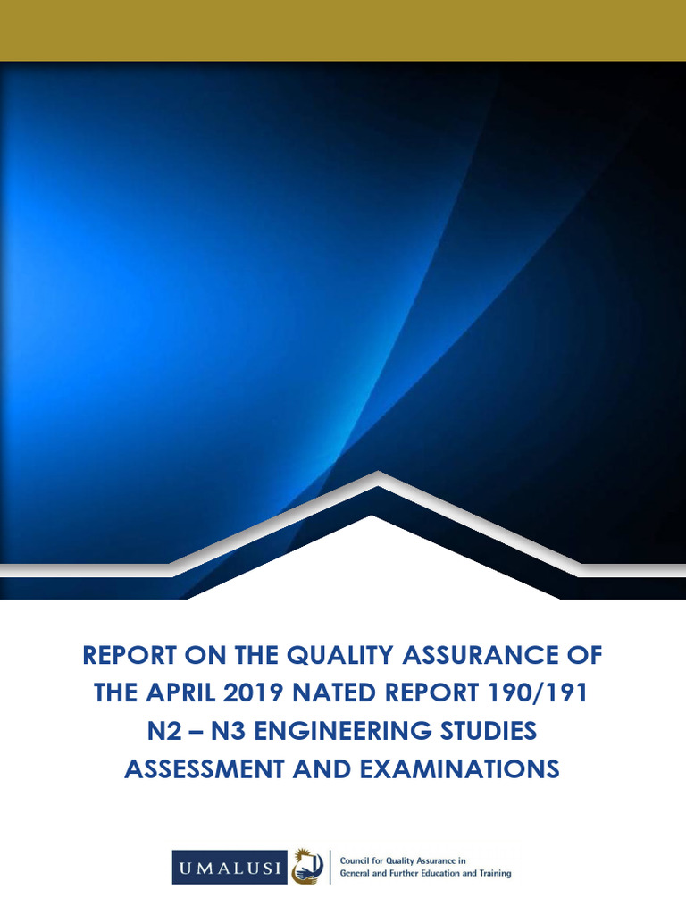 Report On The QA of The April 2019 NATED Assessment and Examinations ...