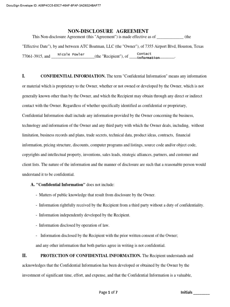 Complete With DocuSign Non-Disclosure Agreem | PDF | Arbitration ...