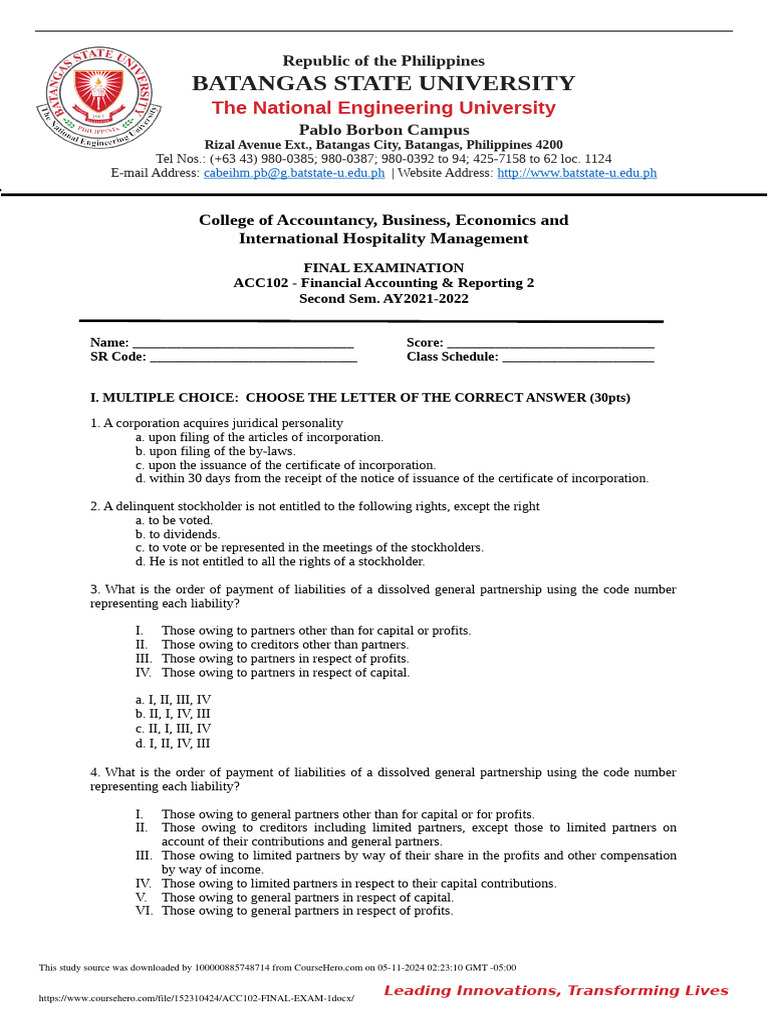 Outstanding Shares Calculation For Abc Corp Pdf Preferred Stock