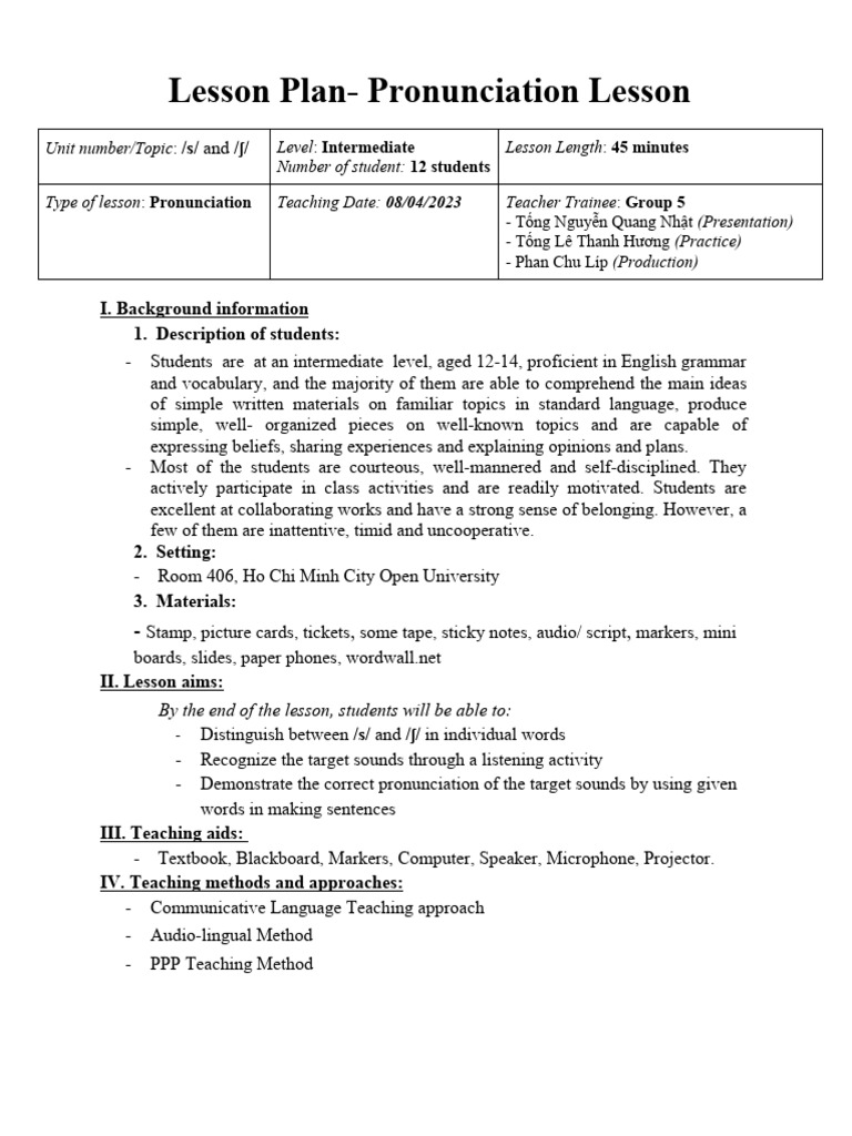 Group 5B (N-H-L) - Lesson Plan | PDF | Linguistics | Learning