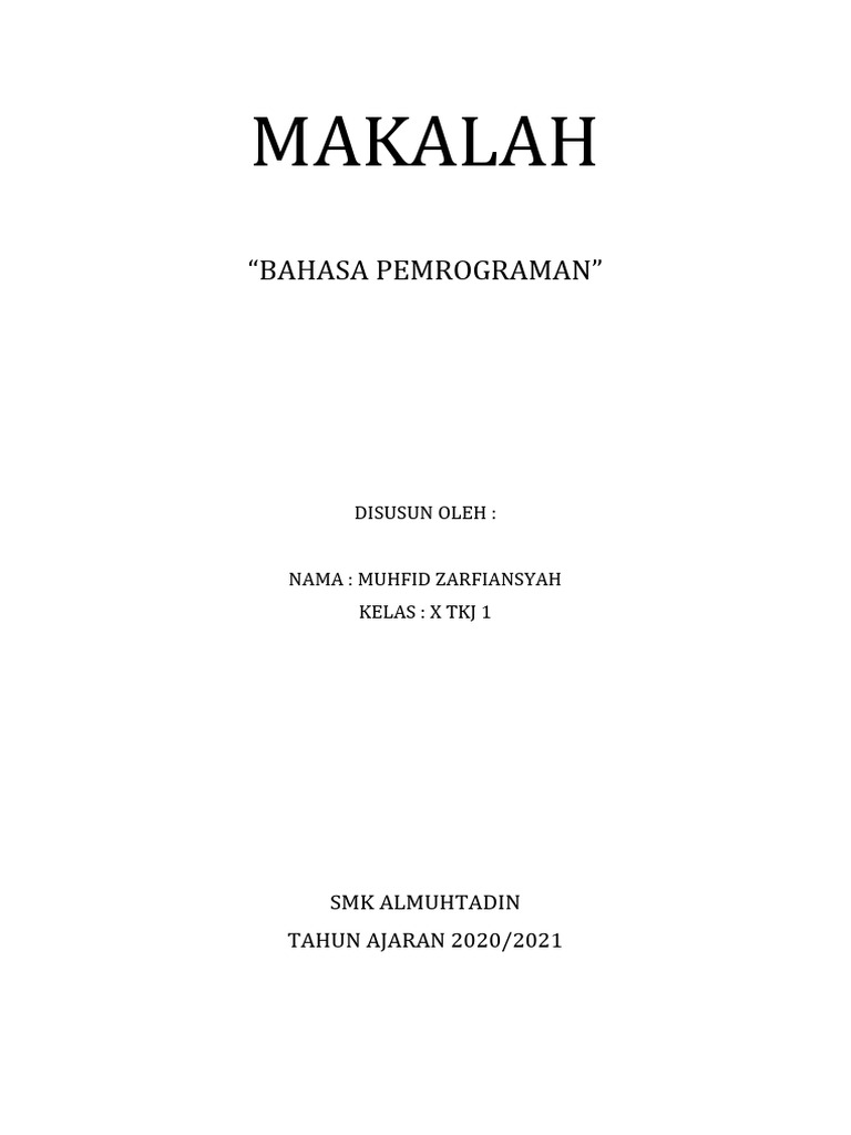 Makalah Bahasa Pemrograman | PDF | Komputer
