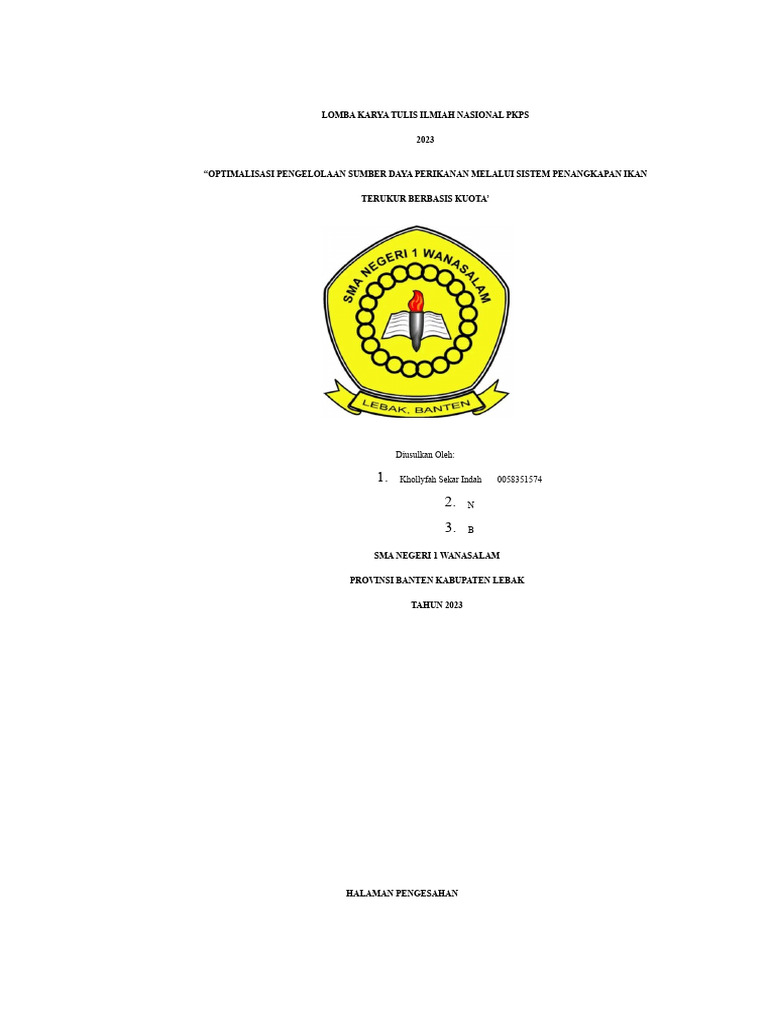 Optimalisasi Pengelolaan Sumber Daya Perikanan Melalui Sistem ... Optimalisasi Pengelolaan Sumber Daya Perikanan Melalui Sistem ...