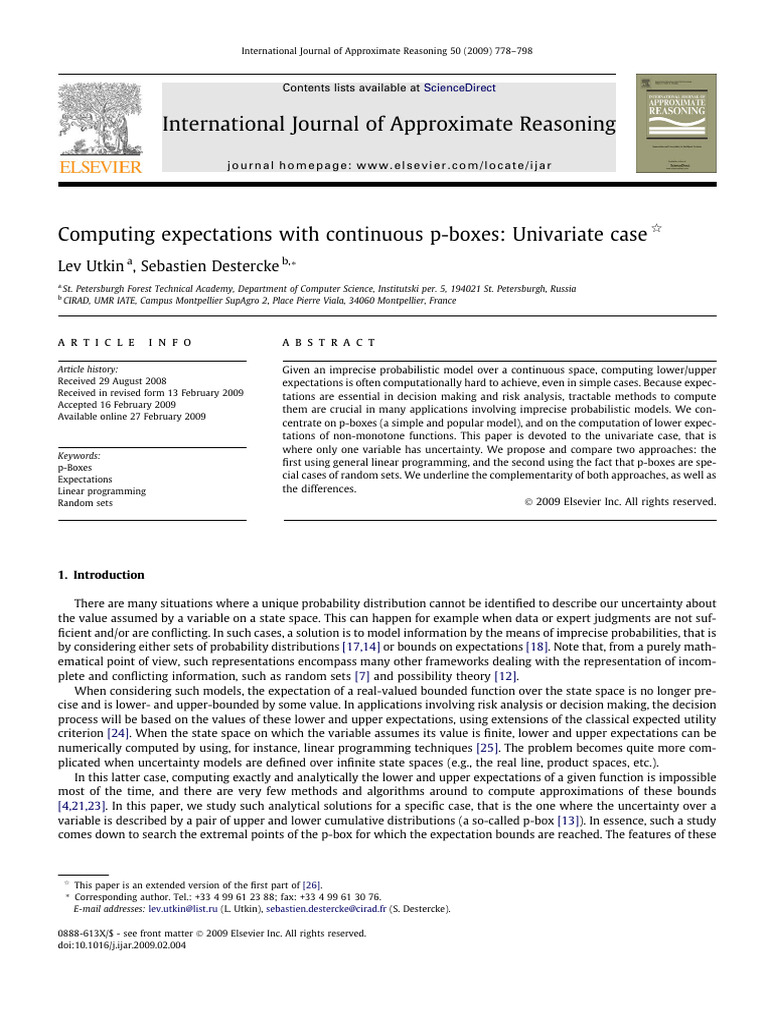 Expection of P-Boxes | PDF | Monotonic Function | Expected Value