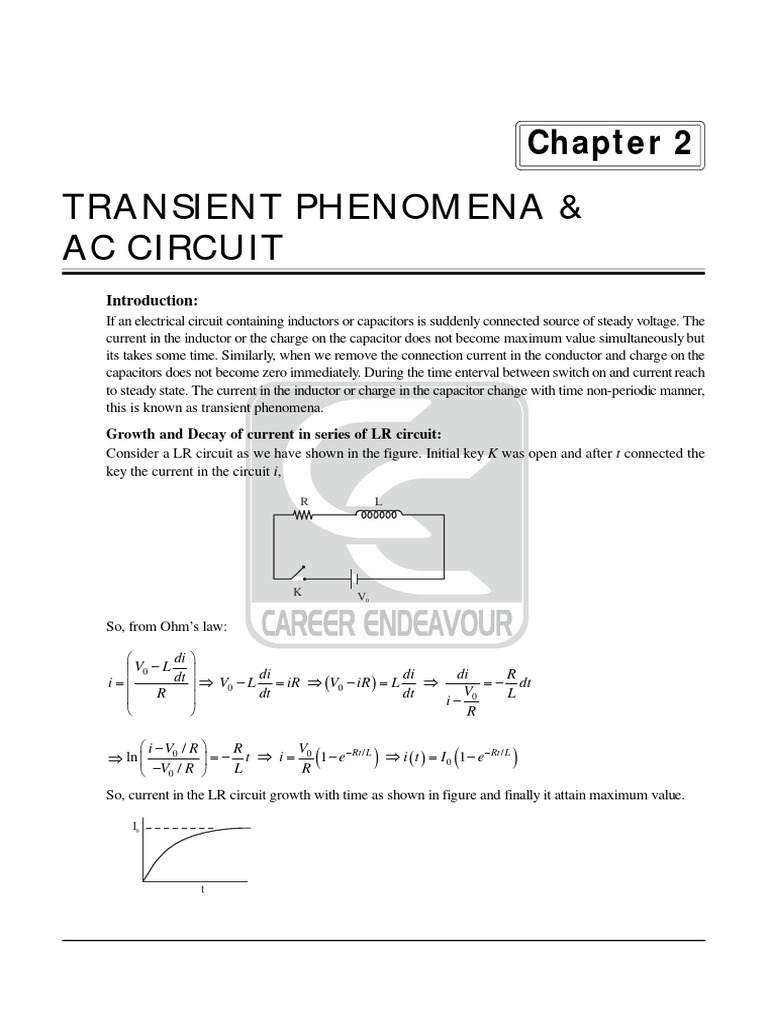 Transient Phenomena And Ac Circuit Pdf Electrical Network Capacitor
