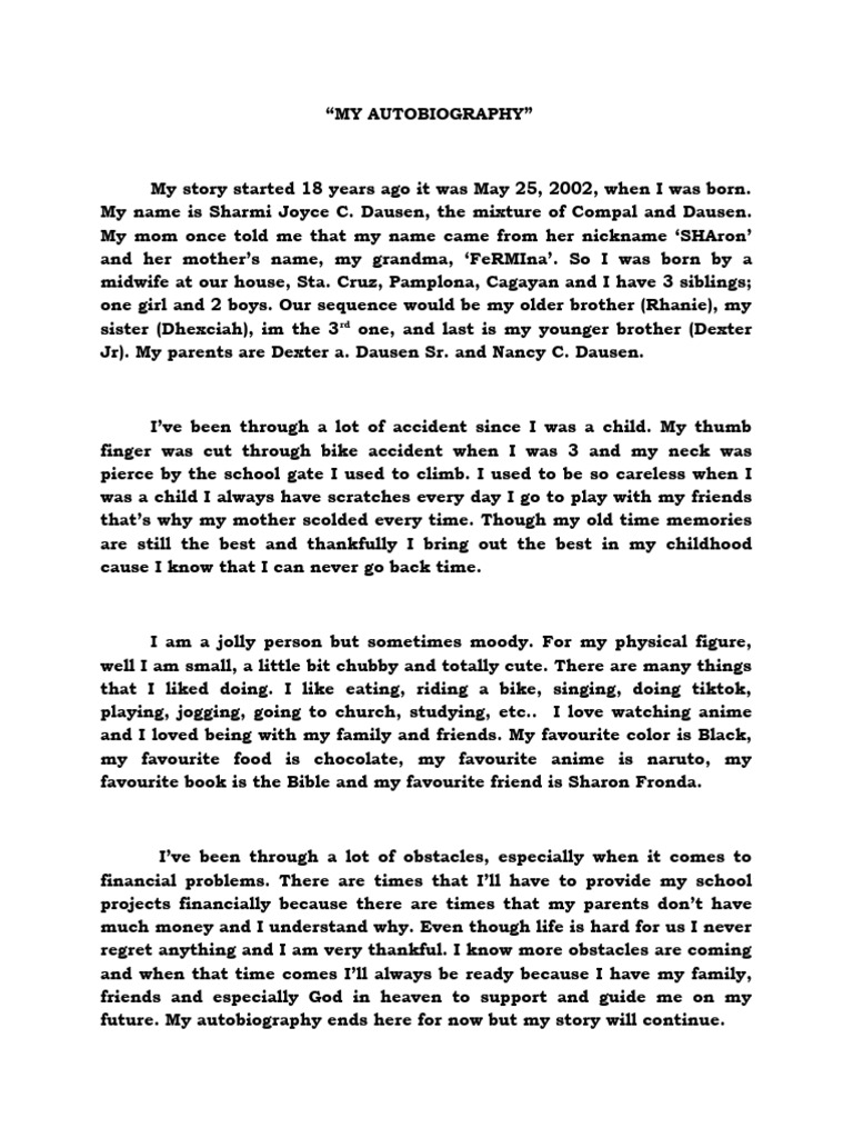 MY AUTOBIOGRAPHY | PDF | Philippines