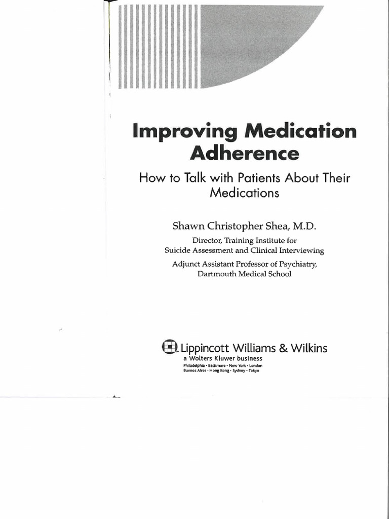Texto 8 Cap 1 Improving Medication Adherence | PDF | Medical Treatments | Social Programs