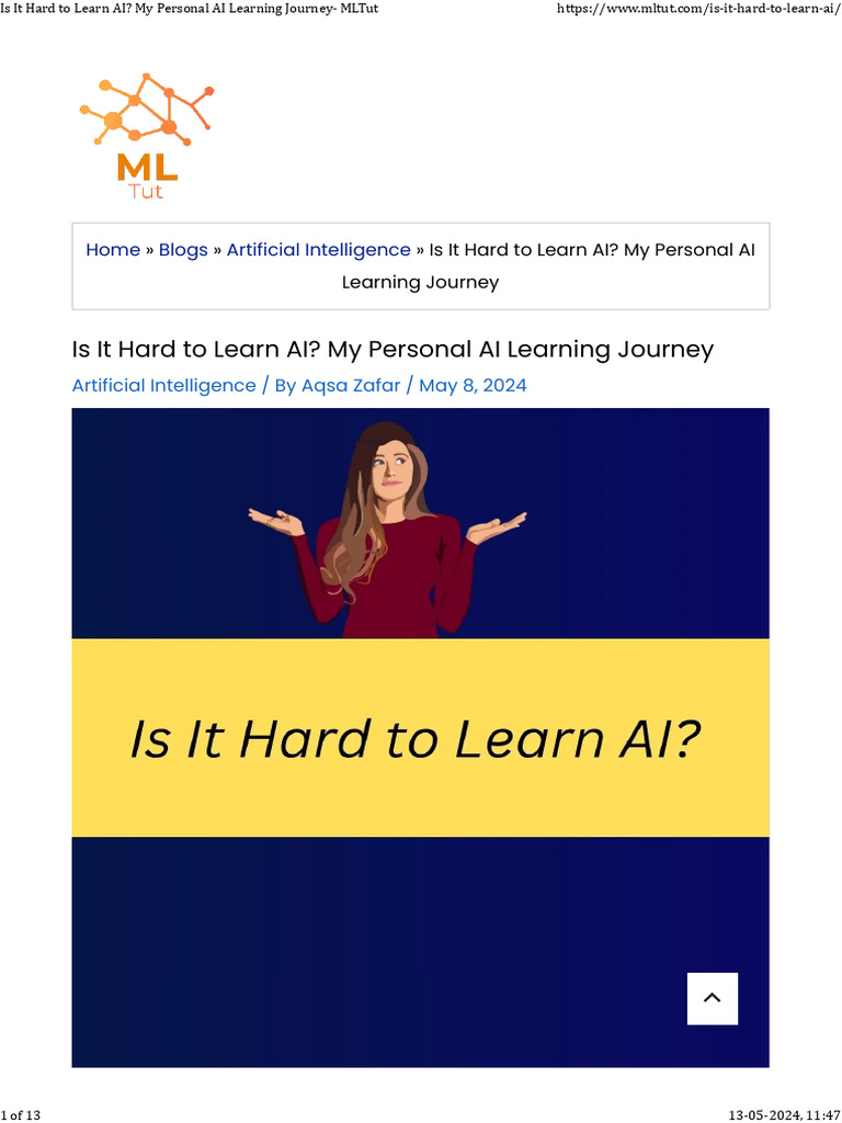 Is It Hard To Learn AI My Personal AI Learning Journey - MLTut | PDF | Artificial Intelligence ...
