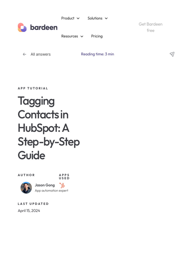 Tagging Contacts in HubSpot_ A Step-by-Step Guide | PDF | Customer ... Tagging Contacts in HubSpot_ A Step-by-Step Guide | PDF | Customer ...