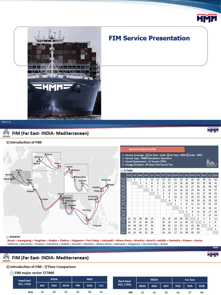 HMM FIM Service Overview and Schedule | PDF