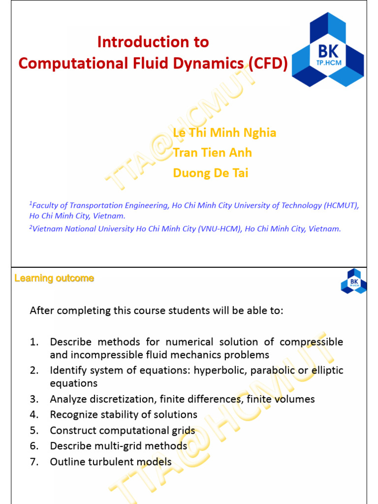 Introduction To Computational Fluid Dynamics (CFD) | PDF | Computational Fluid Dynamics | Fluid ...