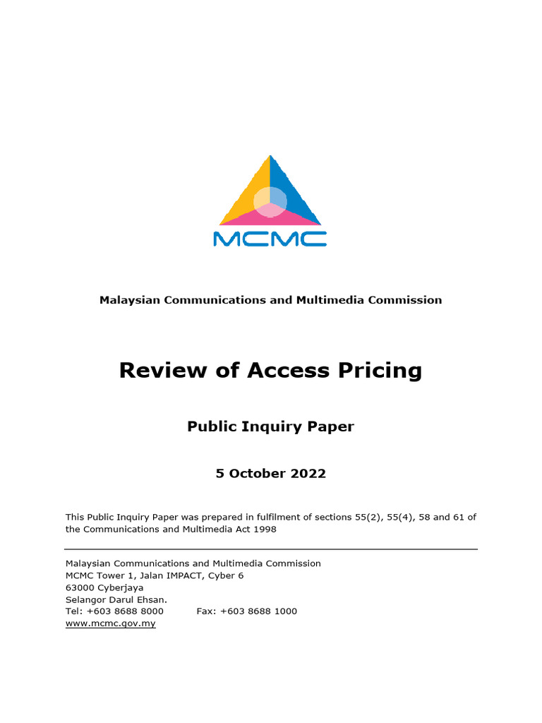 Public Inquiry Paper On Review of Access Pricing | PDF | Risk Premium ...