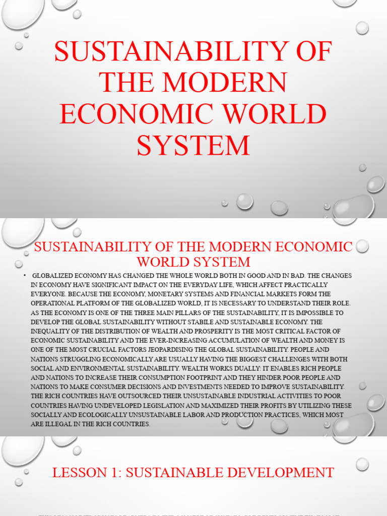 Sustainability of The Modern Economic World System | PDF ...