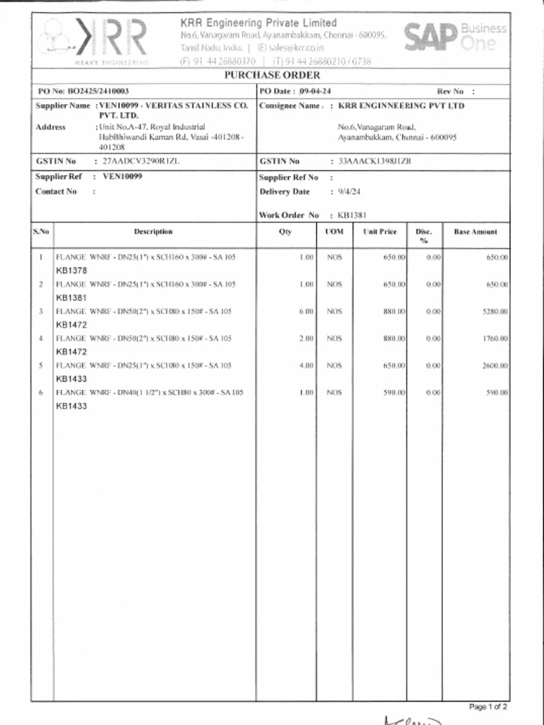 BO 2410003 Veritas Stainless KB1381 | PDF