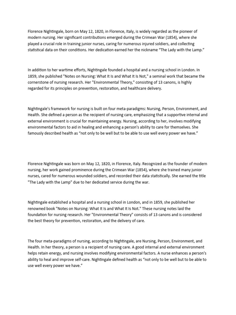Florence Nighti-WPS Office | PDF | Nursing | Florence Nightingale