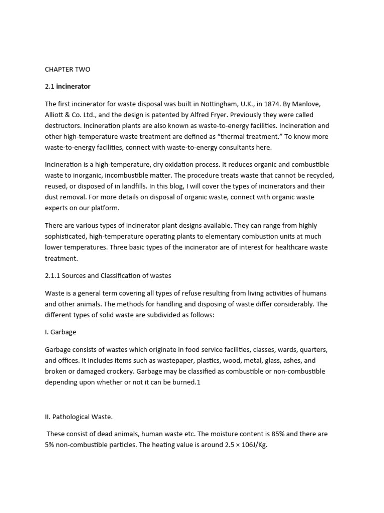 CHAPTER 2 (AutoRecovered) | PDF | Incineration | Waste
