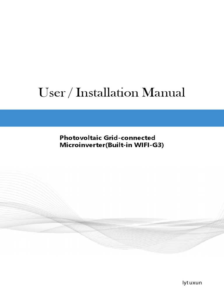 User Manual For Txun Micro Inverter | PDF | Solar Panel | Photovoltaic System
