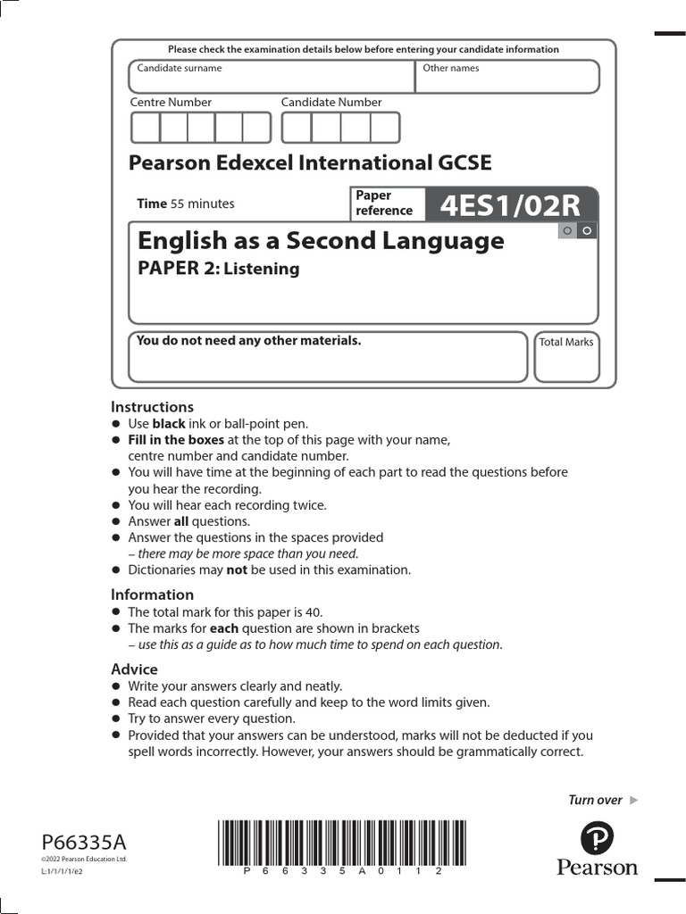 Edexcel IGCSE ESL Listening Exam Paper | PDF | Coral Reef | Audiobook