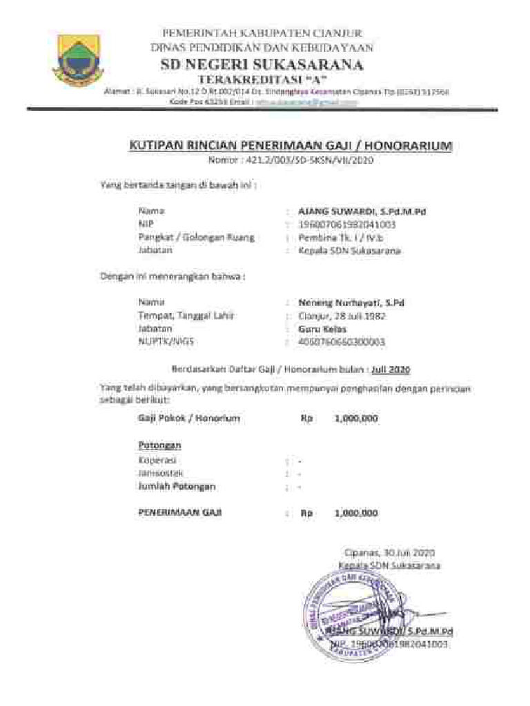 Slip Gaji 2020-2021 - 11zon | PDF