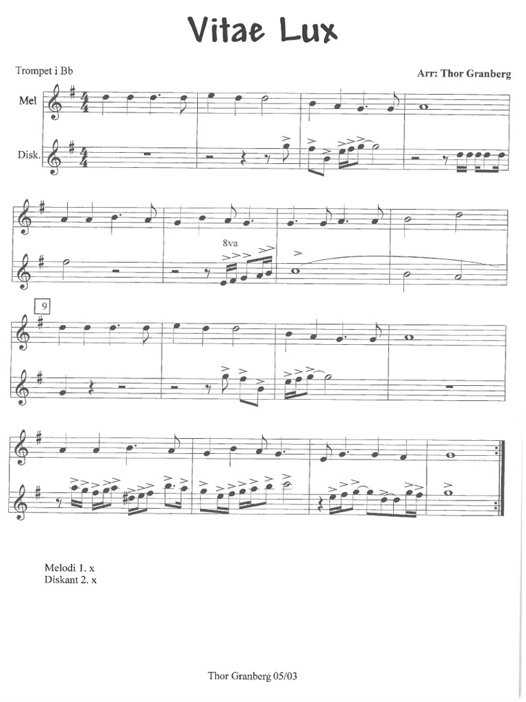 Vitae Lux Trp-Orgel | PDF