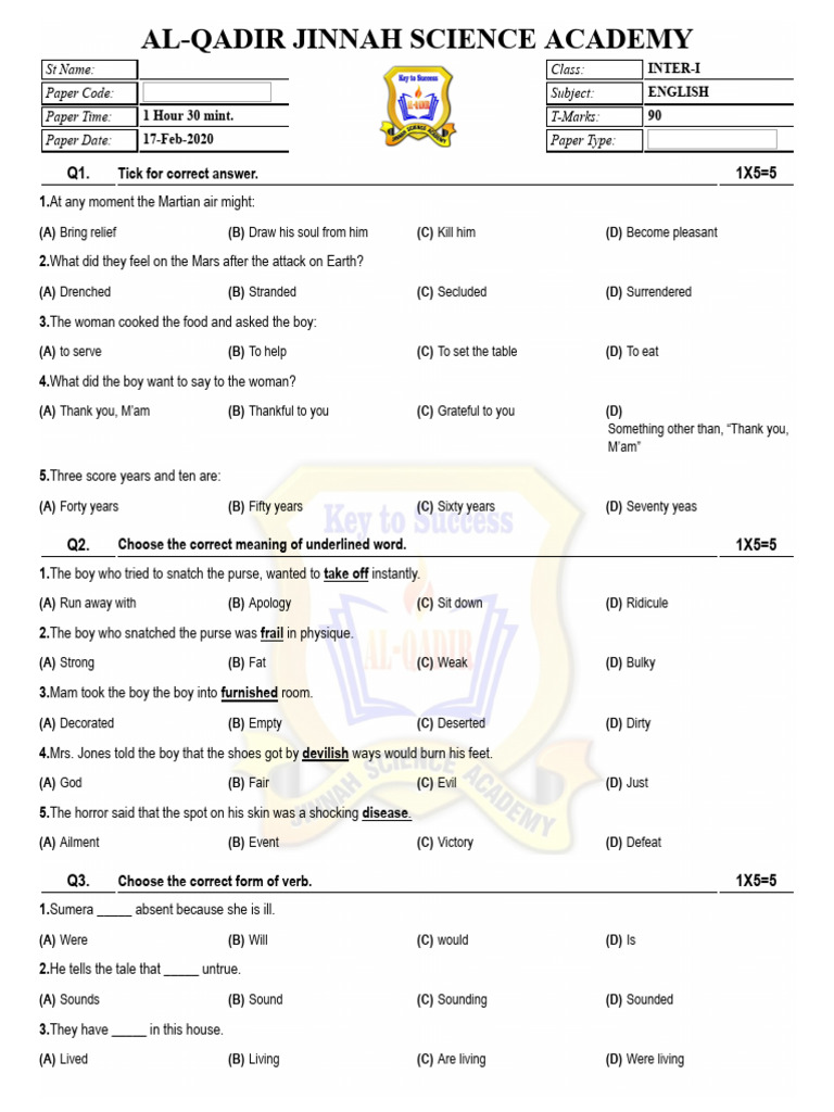 Test No. 2 (2020) | PDF