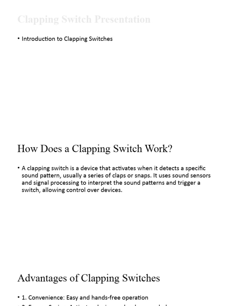 Clapping Switch Presentation | PDF