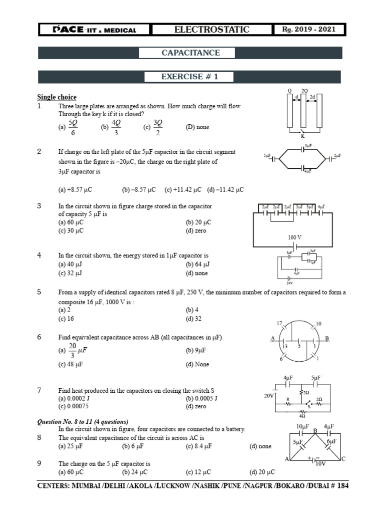 Capacitors Pace Booklet Exercise | PDF | Capacitor | Capacitance
