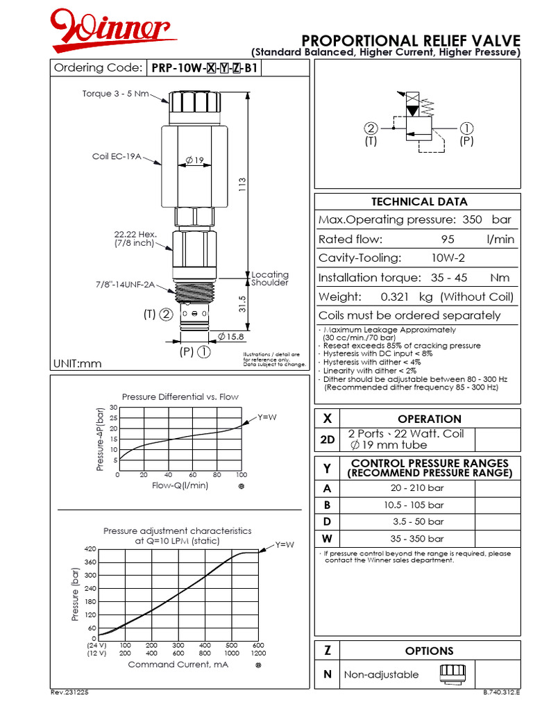 Proportional Relief Valve: PRP-10W-X-Y-Z-B1 | Download Free PDF ...