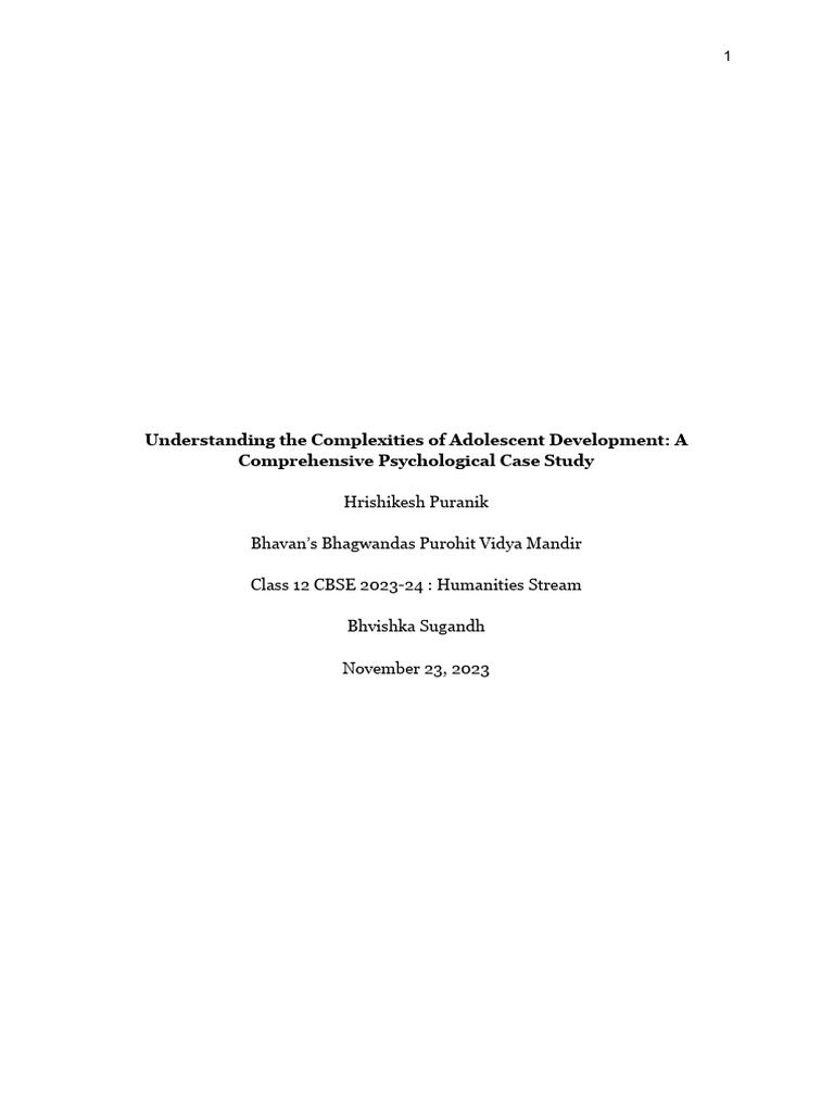 Understanding The Complexities of Adolescent Development - A ...