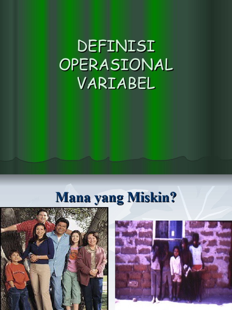 Definisi Operasional Variabel Miskin | PDF