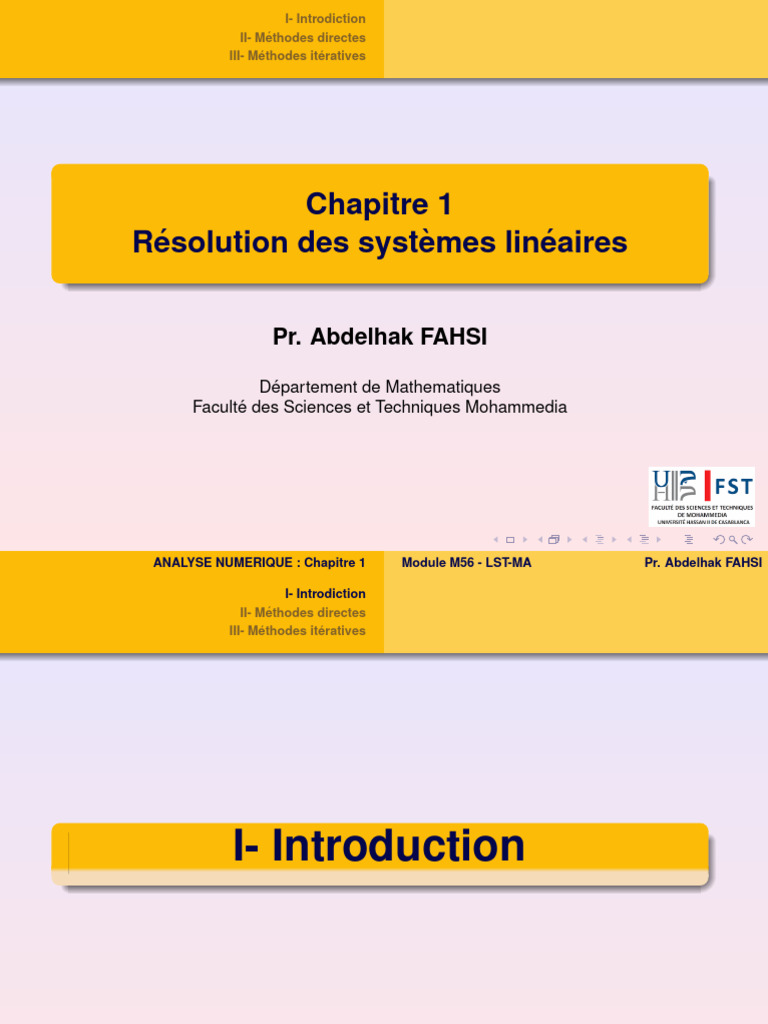 Résolution des systèmes linéaires | PDF | Analyse numérique | Matrice ...