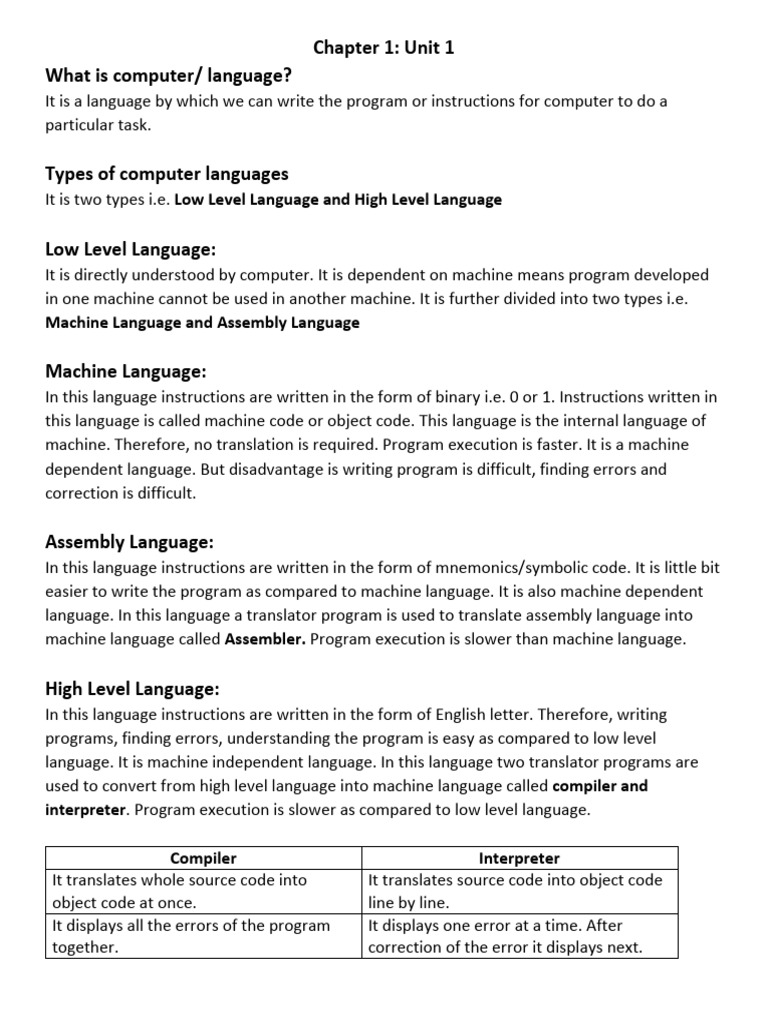 Chapter 1 Unit 1 | Download Free PDF | Object Oriented Programming | Class (Computer Programming)