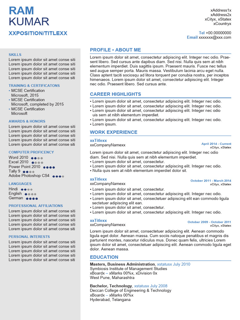 sample-confidence-and-strength-resume | PDF