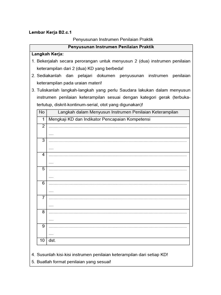 Instrumen Penilaian Keterampilan | PDF
