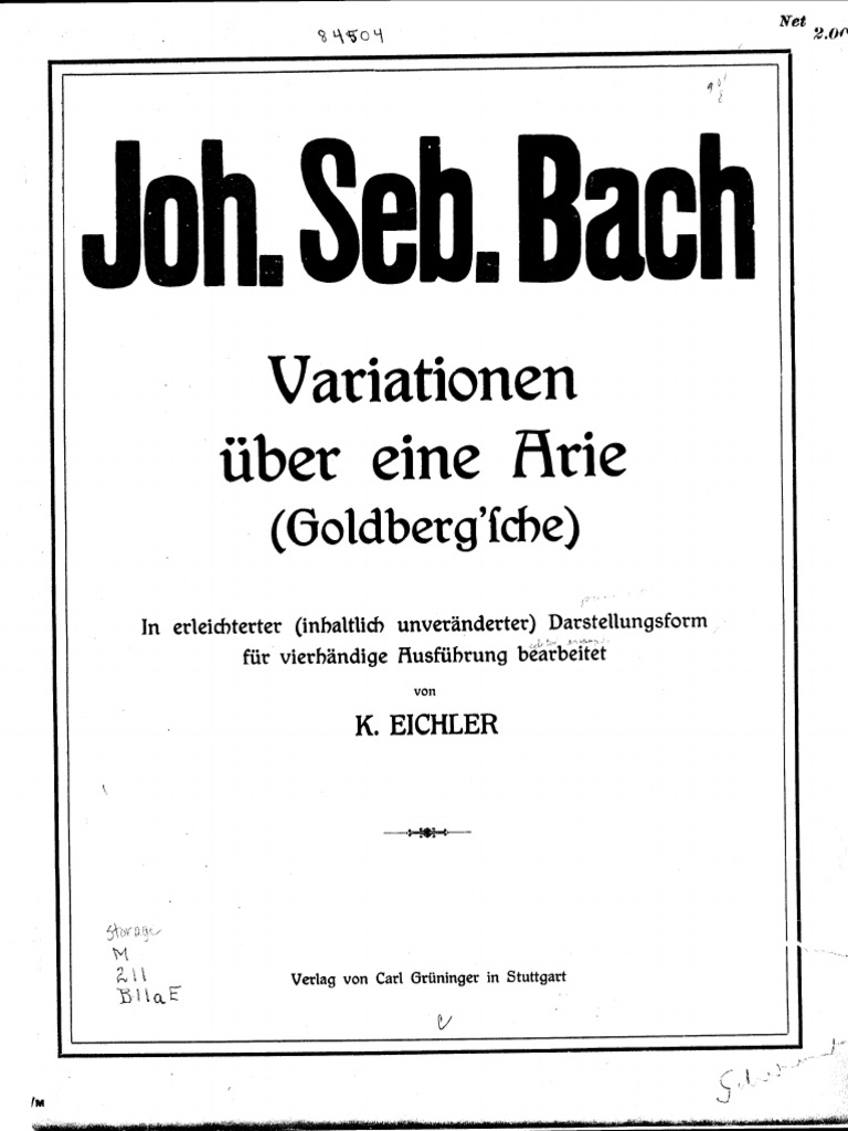 Bach - Variaciones Goldberg 4 Manos | PDF