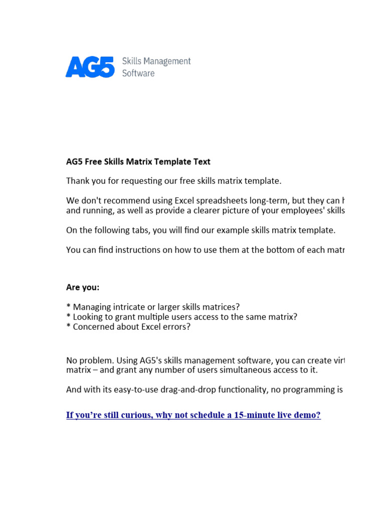 AG5 Manufacturing Skills Matrix Template EN | Download Free PDF | Safety