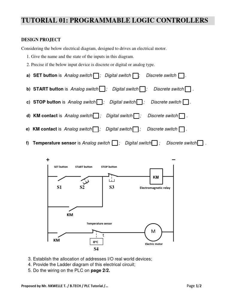 Tutorial 01 PLC | PDF | Programmable Logic Controller | Switch