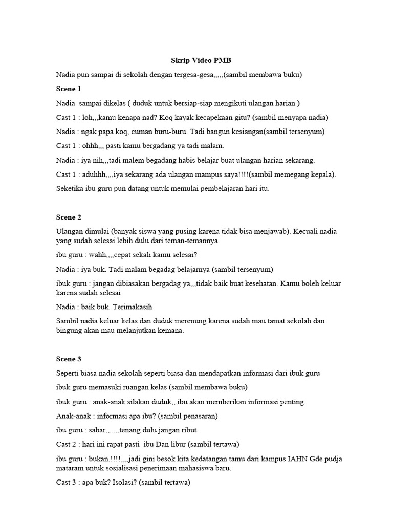 Skrip Video PMB | PDF