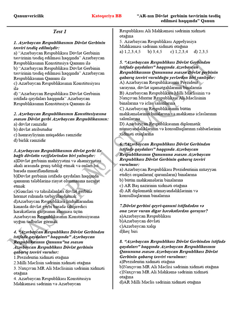 Gerb Test 1 | PDF