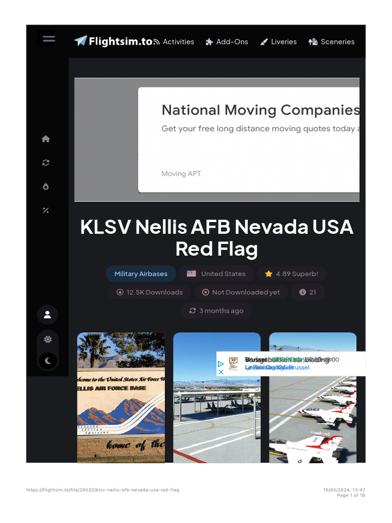 KLSV Nellis AFB Nevada USA Red Flag for Microsoft Flight Simulator | MSFS | PDF | Computing