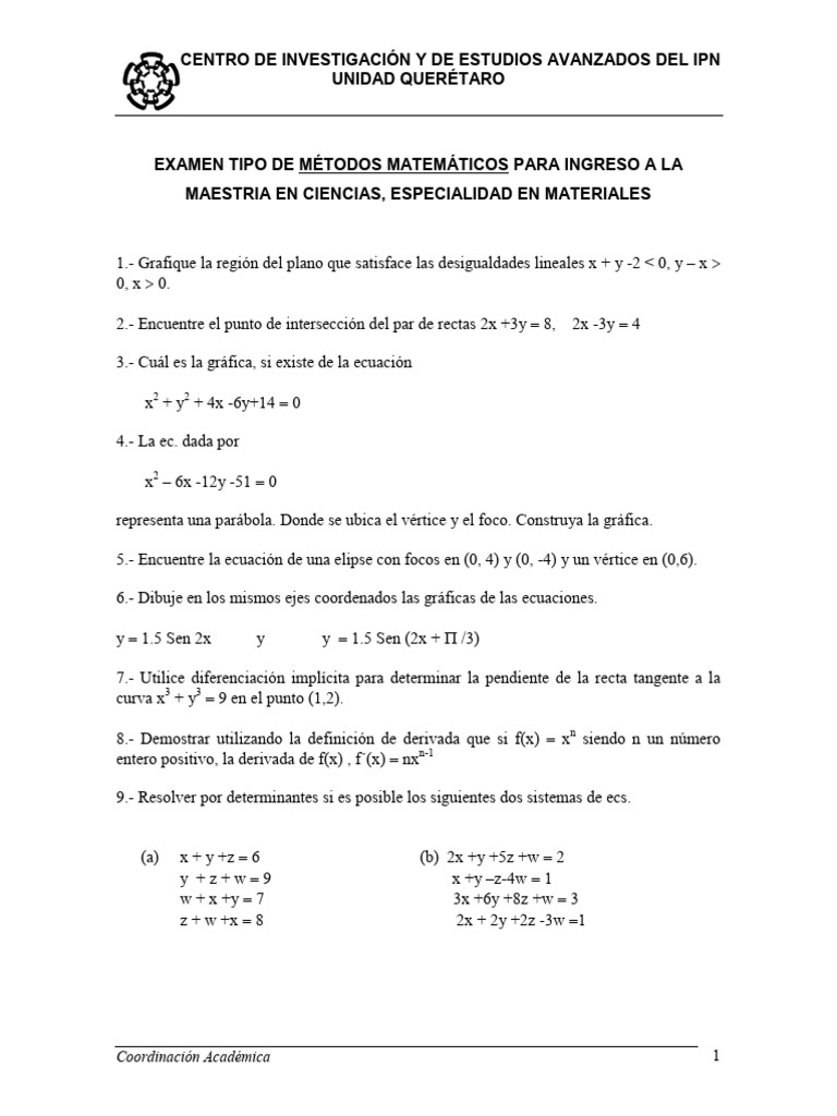M-Metodos Matematicos | PDF | Ecuaciones | Vector Euclidiano