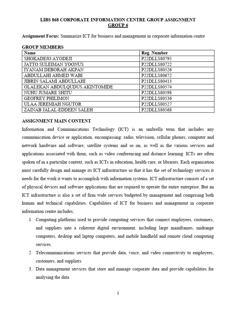 Group Assignment | PDF | Information Technology | Computing Group Assignment | PDF | Information Technology | Computing
