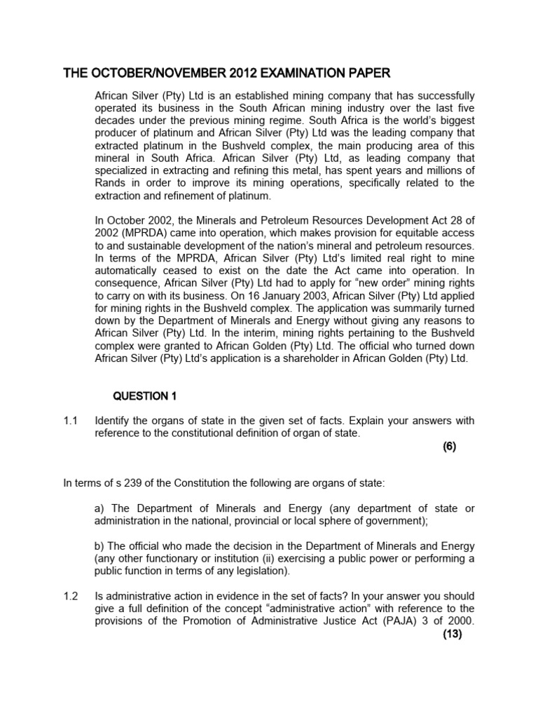ADL2601 Marking Memo S2 2012 | PDF