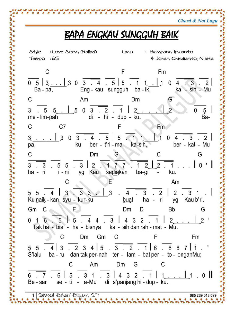 Bapa Engkau Sungguh Baik | PDF