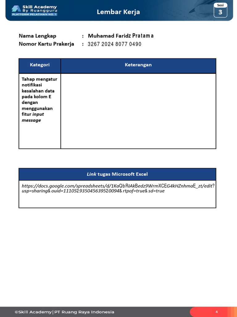 TPM 1 Menggunakan Formula Sederhana Excel PDF - Muhamad Faridz Pratama ...